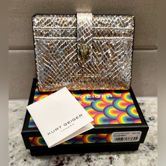 Kurt Geiger | Bags | Kurt Geiger Metallic Card Holder Euc | Poshmark